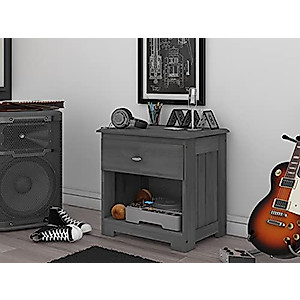 Discovery World Furniture 1 Drawer Nightstand in Charcoal