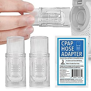 [3 Pack] Impresa Hose Adapter for ResMed AirMini CPAP Machine Fits Virtually Any CPAP Mask - Impresa Adapter for AirMini CPAP Accessories Only - Impresa Connector for ResMed AirMini Mask