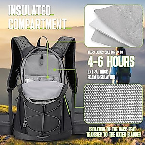 N NEVO RHINO Multipurpose Hydration Backpack with 3L Water Bladder, High Flow Bite Valve, Perfect Water Backpack 18L for Hiking, Cycling