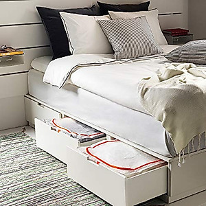 Storage Case, White, 55x49x19 cm (22x19x7"). For Underbed storage, Shelves, Wardrobes, Hang to wall simply. PARKLA IKEA.