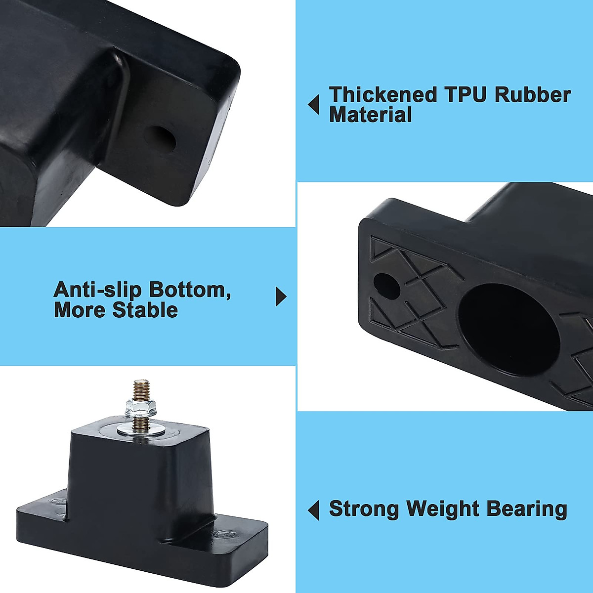 Patioer Air Conditioner Shock Pad 8 Pack, Rubber Vibration Isolator Anti-Vibration Air Conditioner Mounting Bracket Shock-Proof Pads