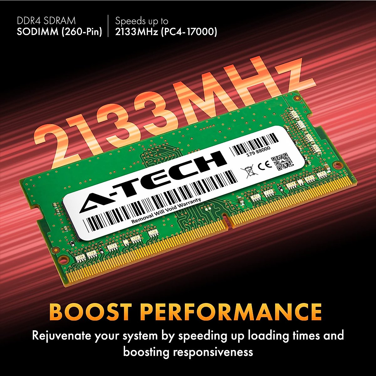 A-Tech 8GB DDR4 2133 MHz SODIMM PC4-17000 (PC4-2133P) CL15 Non-ECC Laptop RAM Memory Module