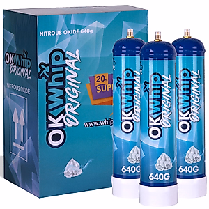 OkWhip 640g Whipped Cream Dispenser 0.95L Tanks(3 Count)