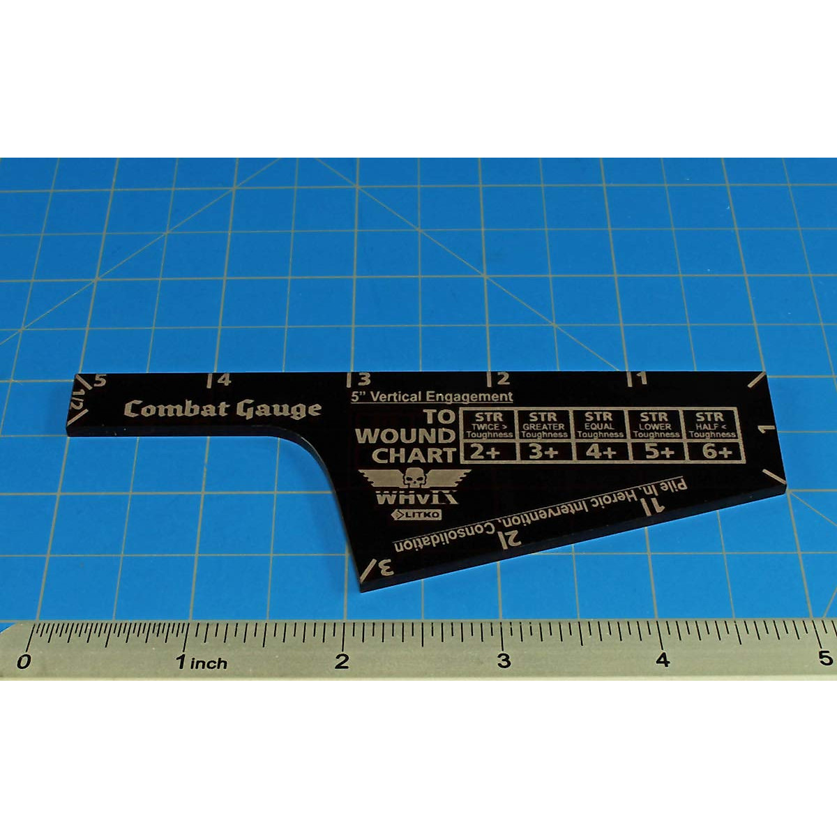 LITKO 5-inch Double-Sided Combat Gauge | Compatible with Warhammer 9th Edition | Wound Chart | WH40K | WHv9 (Transluscent Red)