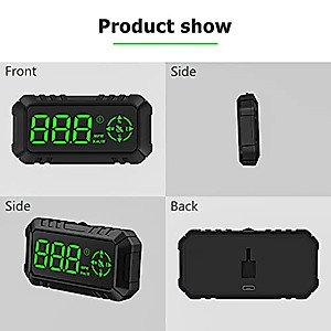 AWOLIMEI Heads Up Display for Cars G7, GPS Speedometer with Over-Speed Alarm Fatigue Driving Warning, USB Plug & Play, for All Cars