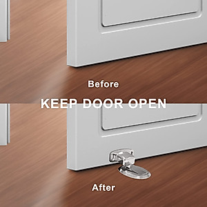 GGIENRUI Magnetic Door Stopper Floor Door Stop Magnetic Heavy Duty Door Holder for Keep Door Open with 3M Self Adhesive and Conceal Screw Mount, 1pcs, Silver