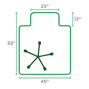 Dimex Low Pile Carpet Office Mat Chair Mat with Lip, 45" x 53" x .11"