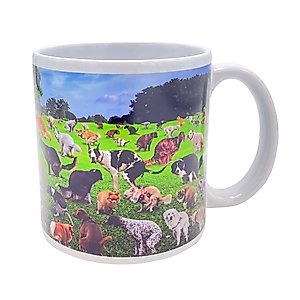 Island Dogs Giant 22 ounce Pooping Puppies Novelty Ceramic Coffee Mug - Funny coffee mugs for dog lovers of any breed. Jumbo in size as well as laughs.