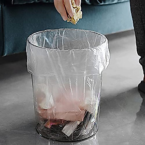 Trash can Thick Trash Can PET Waste Basket Wear-Resistant Garbage Can for Bathroom, Bedroom, Home Office, Dorm 21.5x18.5x26.8 cm Rubbish Recycle Bins (Color : Clear)