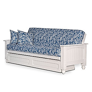 Nirvana Futons Cottage White Futon Frame with Storage Drawers - Queen Size