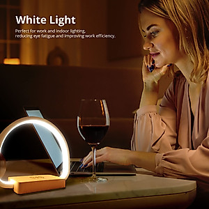 Sparkling Wonderful Bedside Table Lamp with Qi Wireless Charging & USB Port, Touch Control Desk Lamp with 3 Color Modes, Night Light Eye-Caring Reading Lamp for Bedroom, Dorm, Office