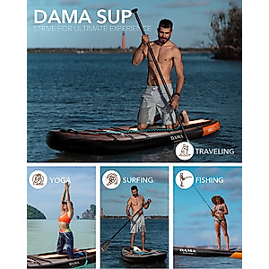 DAMA Inflatable Stand Up Paddle Board 11‘6“*34”*6 Wide Sup W/Accessories | Pump, Lightweight 4 pcs Kayak Paddle Floating, Fishing Board，Surfing Board
