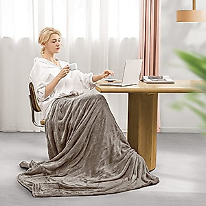 CURECURE Heated Electric Blanket Full Size 72" x 84" Oversized Flannel Heated Blanket with 4 Heating Levels & 10 Hours Auto Off, Comfort Warm Blanket for Bed Sofa Home Office Use, Machine Washable