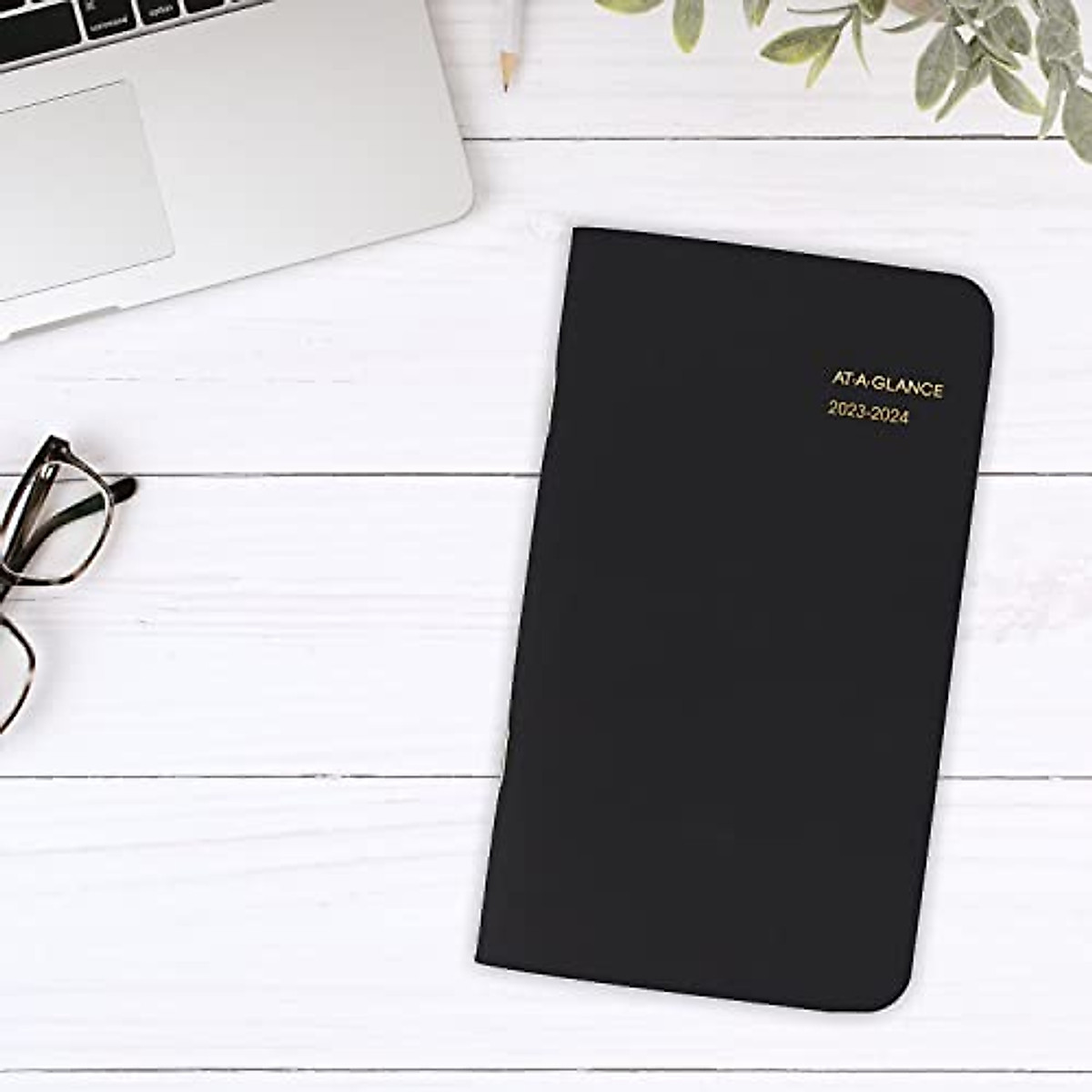 AT-A-GLANCE 2023-2024 Pocket Calendar, 2 Year Planner, 3-1/2" x 6", Pocket Size, Black (7002405)