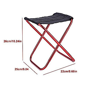 TRENTSNOOK Exquisite Camping Stool Portable Folding Stool, Outdoor Lightweight Oxford Folding Camping Chair Aluminum Alloy Fishing Chair for Camping
