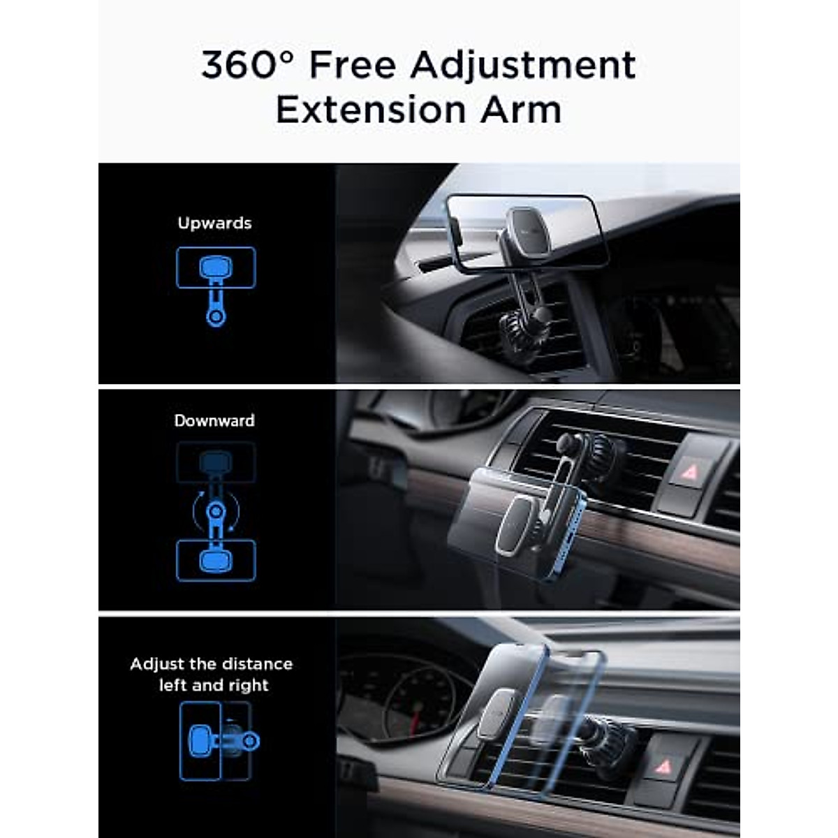 LISEN Magnetic Phone Holder for Car Mount 2022 Newest Phone Magnet for Car Enjoy Never Blocking Universal Air Vent Magnetic Car Cell Phone Holder Mount Fit for All 4”-13” Tablets & Smartphones
