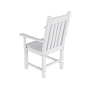 WO Outdoor Indoor Poly Lumber Dining Chair, All Weather, Fade UV Resistant Seat forPatio, Garden, Porch, Deck (White)
