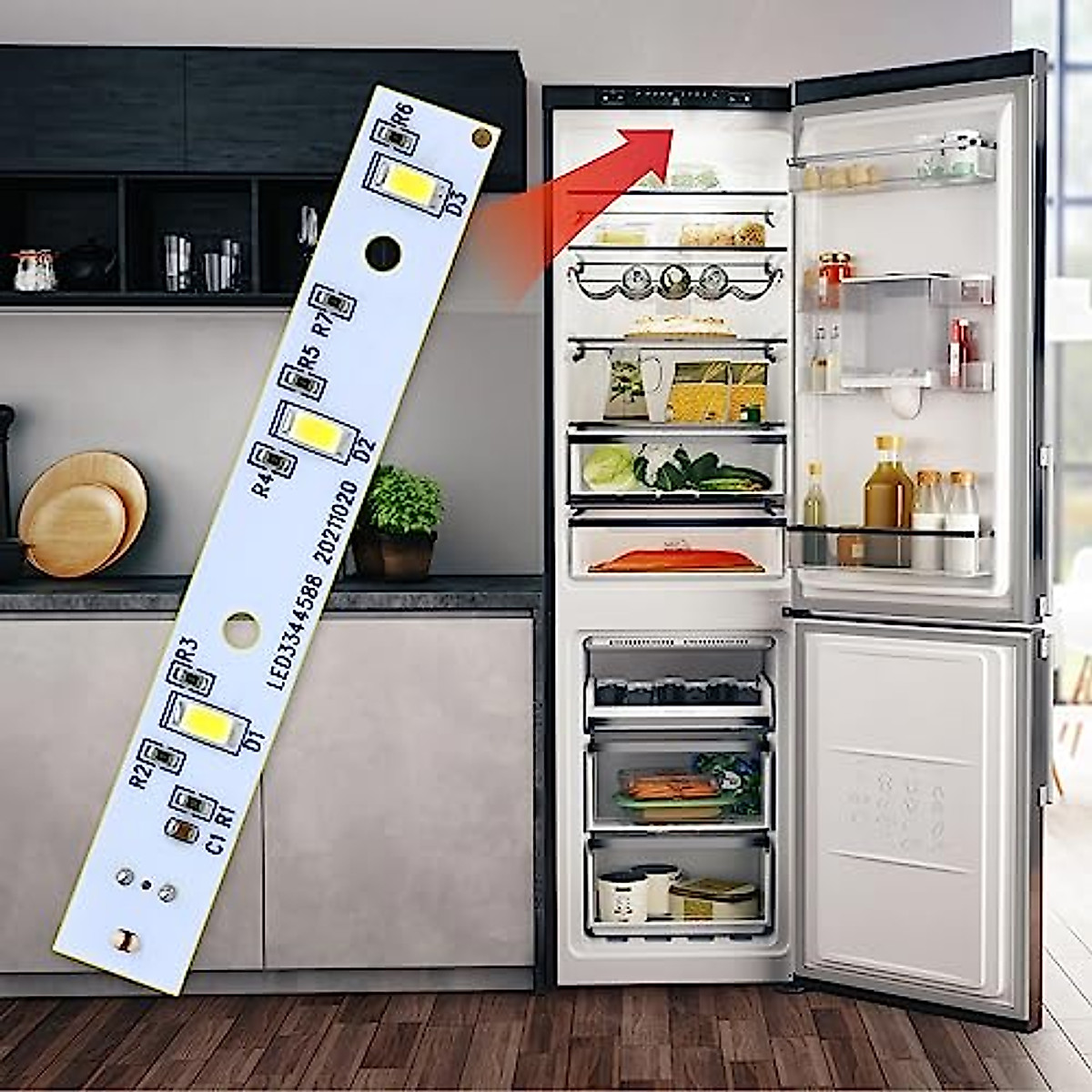 WR55X26671 Refrigerator Freezer LED light Board for GE Refrigerator -Replaces PS11767930 AP6035586