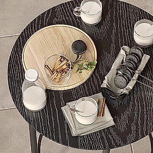 GAOMON 3-Piece Bar Table Chairs, Round Counter Height Bistro Dinette Sets with 2 Barstools for Kitchen, Breakfast Nook, Small Spaces, Matte Black