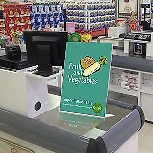 PecMuikee Acrylic Sign Holder 8.5x11, Desktop Slant Back Acrylic Sign Holder and Plastic L Shape Paper Display Stand for Restaurants, Office, Market, Library, Store, 3 Pcs