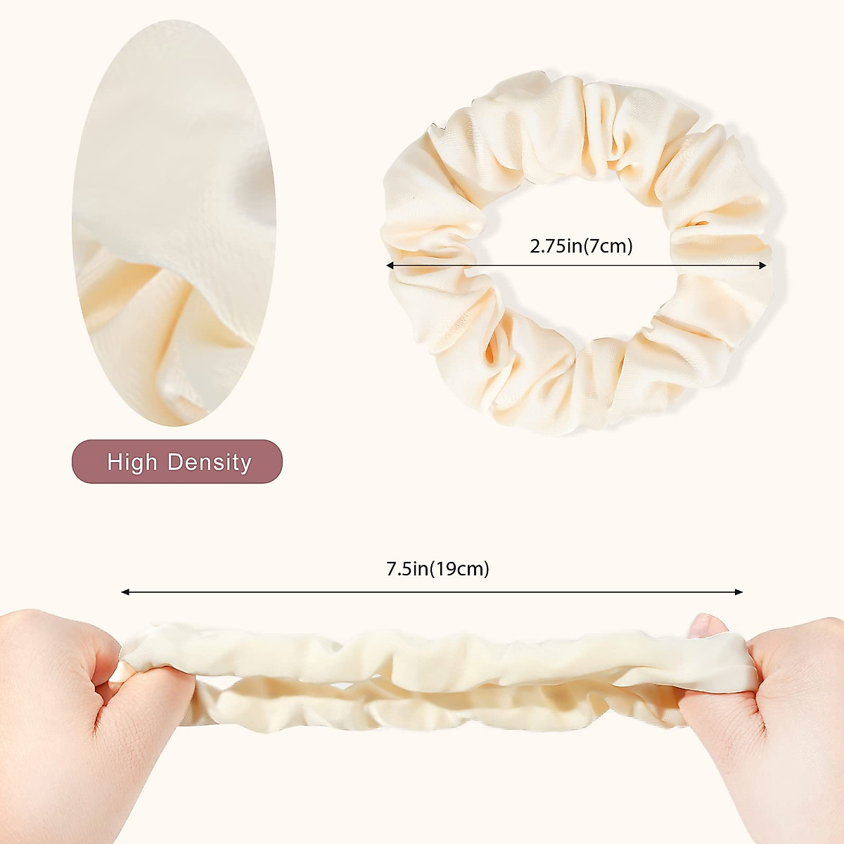 Lolalet Hair Scrunchies Satin Scrunchies for Women, Soft Hair Ties Scrunchy Cute Ponytail Holder Hair Accessories with Elastic Hair Bands for Girls Thick Thin Curly Hair -8 Pack, Style A