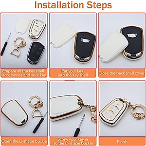 Nuwacreat for Honda Key Fob Cover with Keychain, Soft TPU Key Case Protection Fit for 2022 Honda Accord Civic CRV Pilot Odyssey 11th Gen Smart Key Holder(for Hond-B)