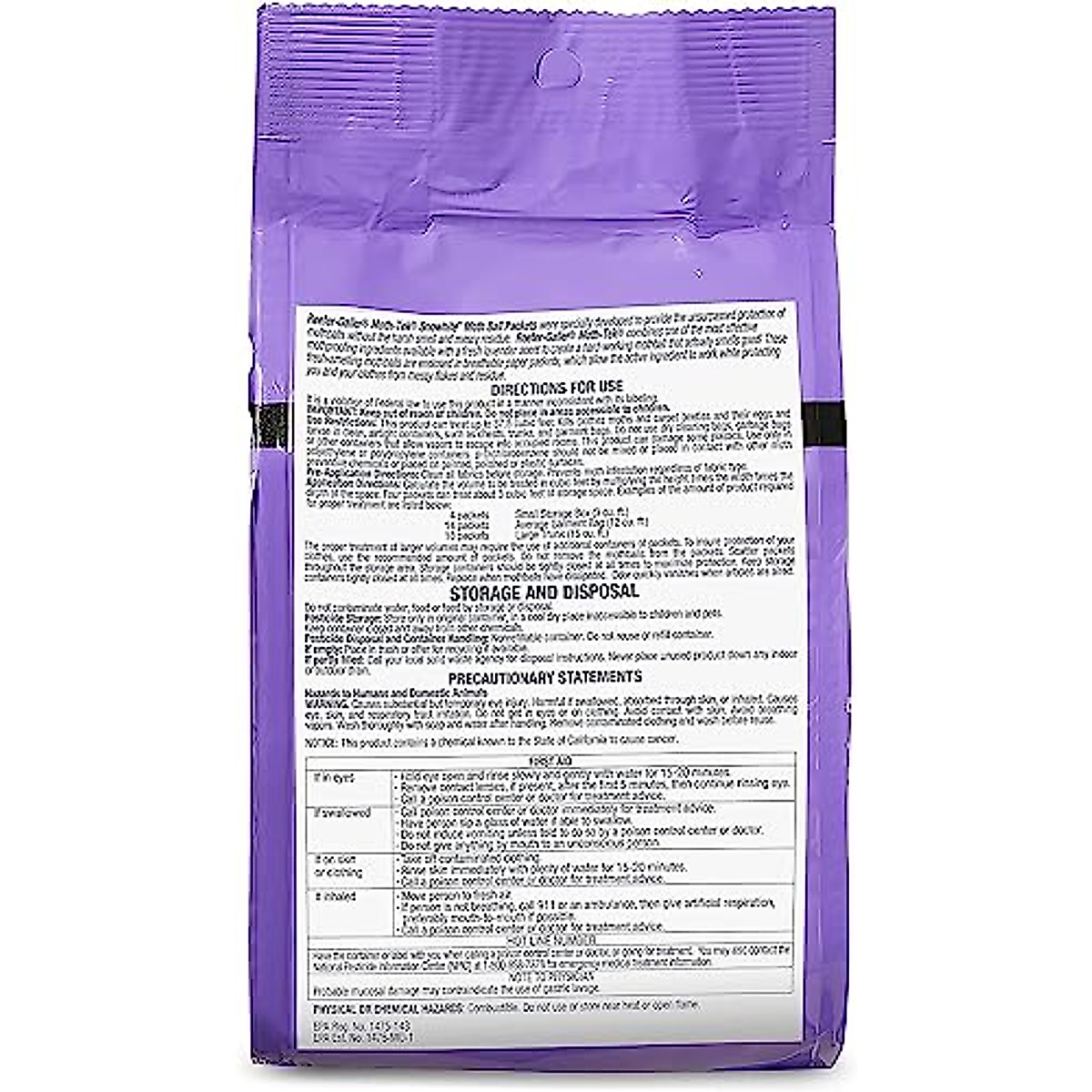 Reefer-Galler Moth-Tek Snowhite Lavender Scented Moth Ball Packets 12 oz (6)