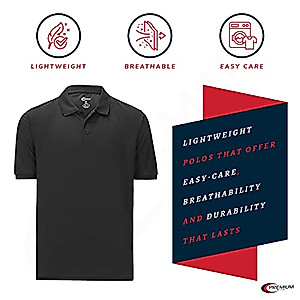 Premium Wear Boys High Moisture Wicking Polo T Shirts | Black - X-Large
