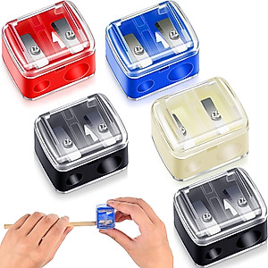 5 Pack Makeup Pencil Sharpener Eyeliner Sharpener Lip Pencil Sharpener Cosmetic Pencil Sharpener Dual Sharpener (Colorful)