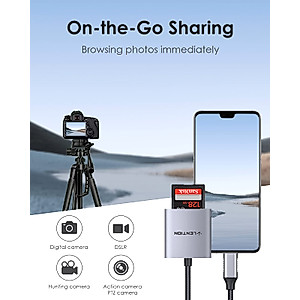 LENTION USB C to SD/Micro SD Card Reader, Type C SD 3.0 Card Adapter Compatible 2023-2016 MacBook Pro 13/15/16, New Mac Air/iPad Pro/Surface, More (CB-C8, Space Gray)