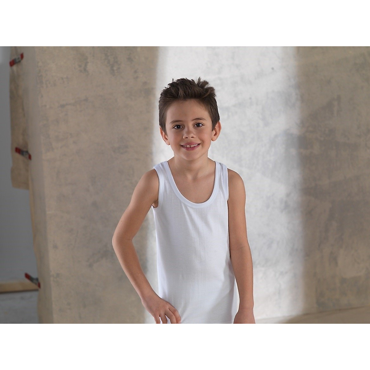 Brix Boys Undershirt Tank Top - White Tagless 100% Cotton Super Soft 4 Pack Novelty.