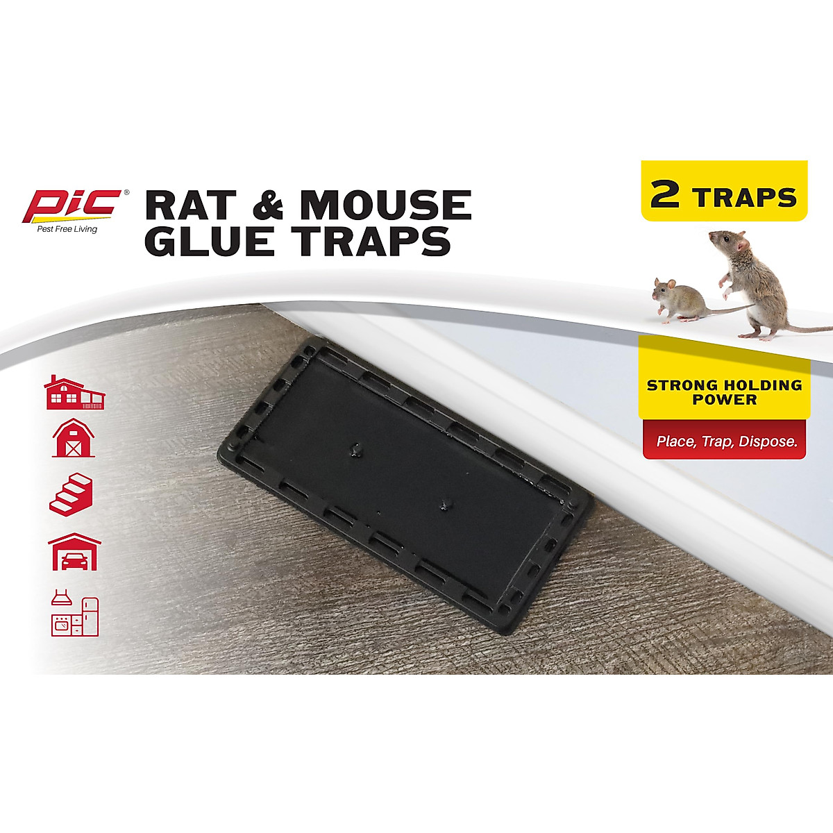 Pic GT2 Glue Rat Tray, 2-Pack