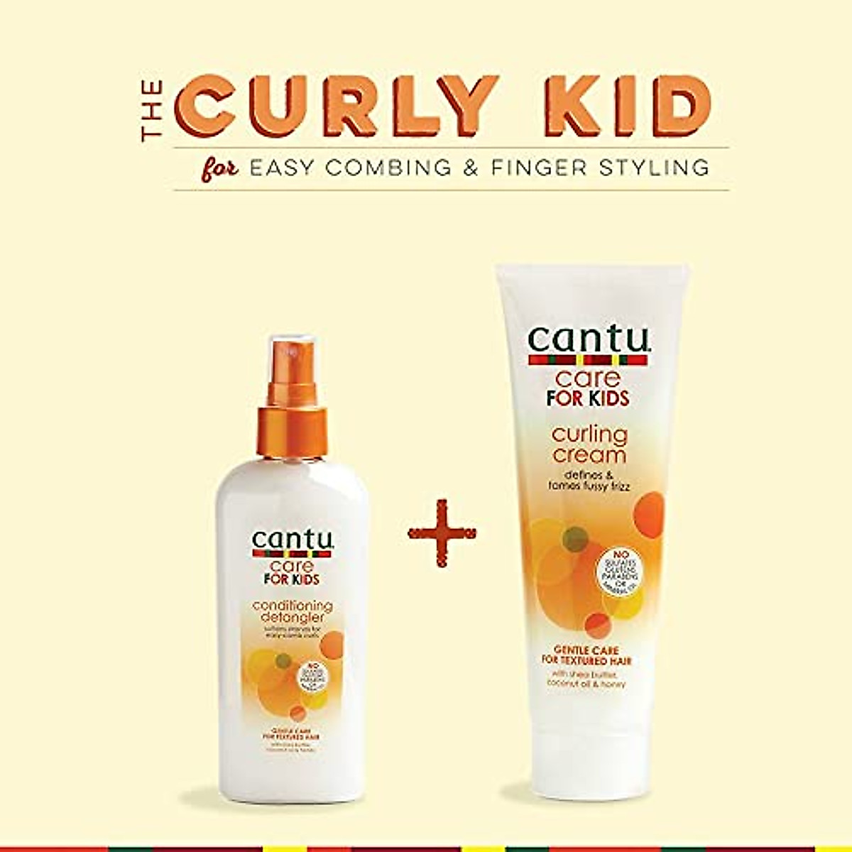 Cantu Care for Kids Paraben & Sulfate-free Curling Cream with Shea Butter, 8 oz (Pack of 3)