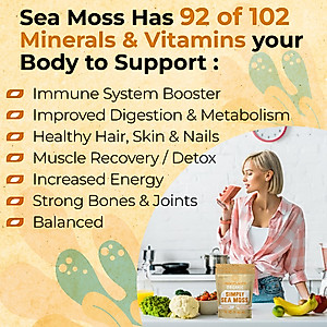 MEGAPLANTS Organic Sea Moss | Makes 228 Servings of Seamoss Gel | Pre-Washed | Wildcrafted | Immune Booster | Strengthen Hair, Skin, Nails & Joints