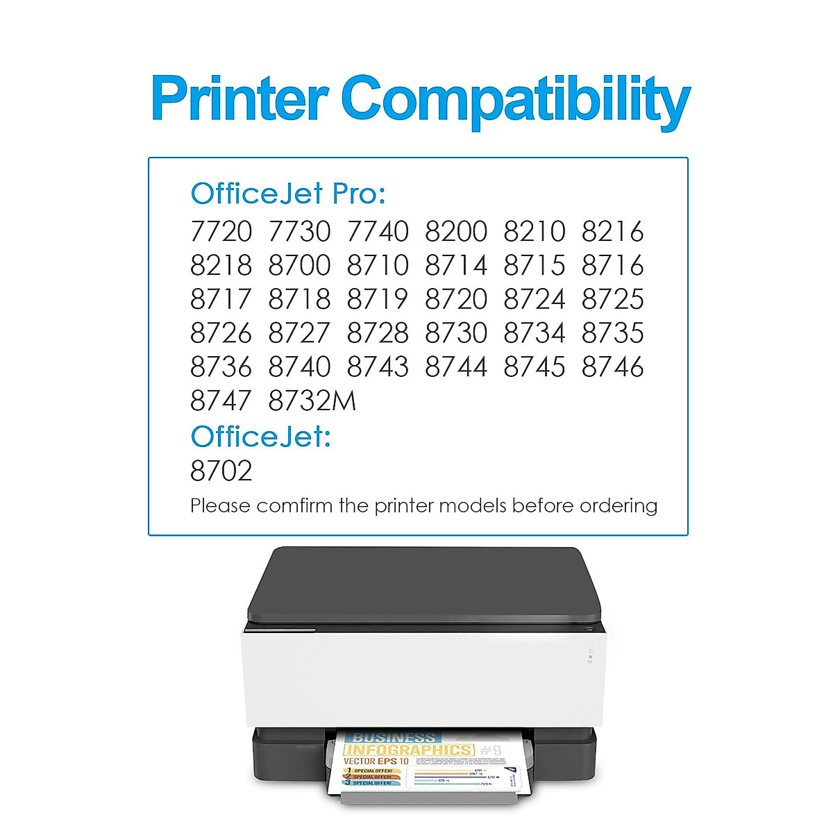 Galada Remanufactured 952Xl Ink Cartridges Combo Pack Replacement for Hp Ink 952Xl Black and Color Combo Pack Compatible with Hp OfficeJet Pro 8710 8715 8720 8210 7740 7720 7730 8725 8730 8740 Printer