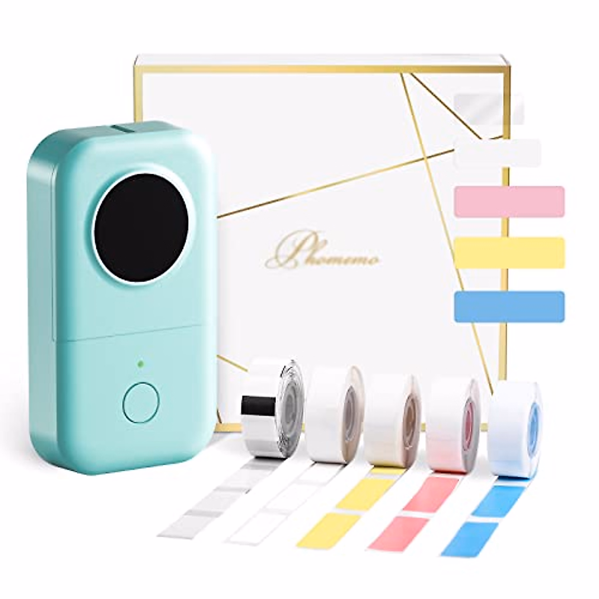 Memoking Label Makers D30 Bluetooth Thermal Label Maker Machine, Smart Mini Label Printer, Super Easy-to-Use Labeler with Label x 5, Compatible with iOS & Android for Home Storage, Green