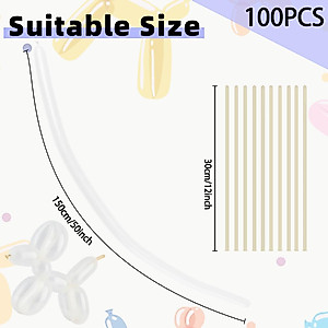 260Q Long Balloons, 100 PCS Clear Twisting Animal Balloons Magic Balloons Clear Long Skinny Latex Balloons Clown Balloon Long Balloon Animals Shape for Birthday Weddings Party Decoration Balloon