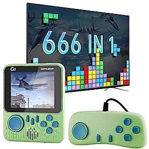 Fadist Handheld Game Console, Retro Game Console with 666 Classic Games, 3.5'' Color Display,Rechargeable Battery, Support for 2 Players & TV, Ideal Gift for Kids, Friend, Lover