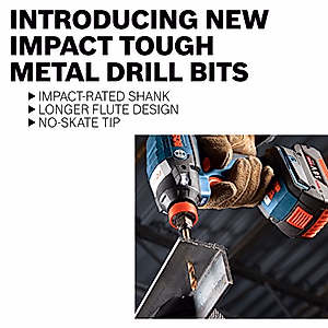 BOSCH BL2183 1-Piece 7/8 In. x 6 In. Fractional Reduced Shank Black Oxide Drill Bit for Applications in Light-Gauge Metal, Wood, Plastic