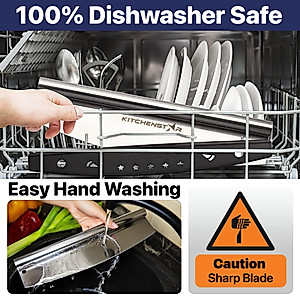 18" Pizza Cutter Rocker Blade by KitchenStar - Sharp Stainless Steel Slicer Knife w Protective Cover, Dishwasher Safe Pizza Oven Accessories, Silver