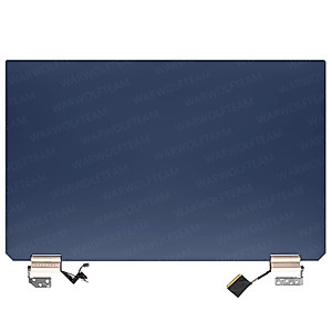WARWOLFTEAM Replacement Whole Hinge-up Assembly For HP Spectre X360 15-EB0073TX 15-EB0081NR 15-EB0083NR 15-EB1043DX LCD Touch Screen Digitizer Assembly UHD 15.6in L97636-001 (OLED Cable Version, Blue)