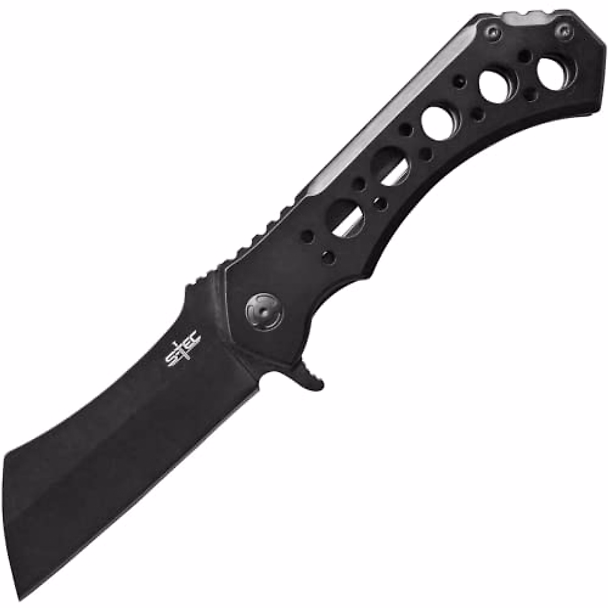 S-Tec Giant 12" Folding Assisted Open Cleaver Pocket Knife/Black