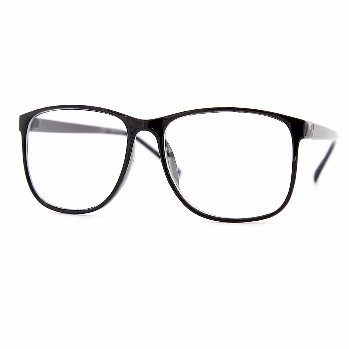grinderPUNCH Black Large Nerdy Thin Plastic Frame Clear Lens Eye Glasses Frame