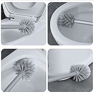 Toilet Brush Toilet,Toilet Brush,Bathroom Brush,Bathroom Cleaning Drainable Toilet Brush Holder Wall Mounted Toilet Brush Toilet Cleaning Tools Bathroom Accessories (Color : TPR Brush Head)