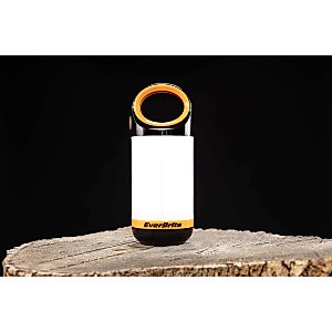 Everbrite E041010 LED Camping Lantern & Flashlight Combo, 3 Mode Camping Lantern Set, Button Glow in Dark, 300 Lumen, SOS Flashing Strobe, Plastic Construction, (4 AA) Batteries Included (Single Pack)