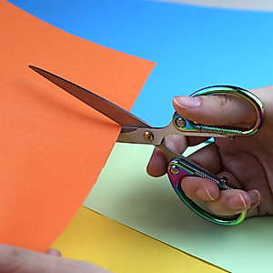 SMAROICE 2-Pack （6.2" & 5.4"）Gold Scissors for Office Stainless Steel Office Scissors for desk, Multipurpose Scissors for Home Office School