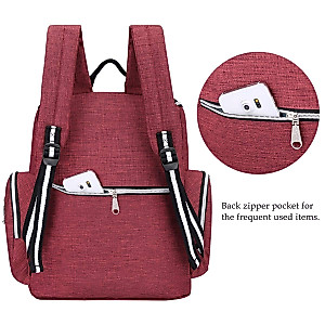 Qimiaobaby Lightweight Diaper Bag, Mommy goes Out to Store Diaper Backpack (Red Win)