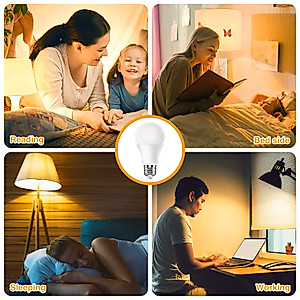 Neporal Amber Light Bulbs 4PK, 9W 60 Watt Equivalent, Blue Blocking Light Bulbs 1800K, Soft Warm Sleep Light Bulbs A19, Amber Night Light Bulb E26 for Bedroom and Baby Nursery Light