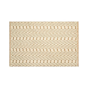 THE BEER VALLEY Cotton Jute Rugs 24x36 inch - Natural White |50% Cotton 50% Jute