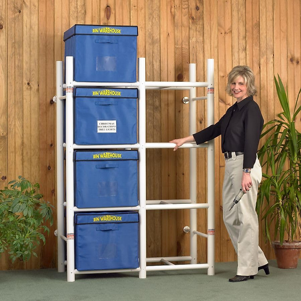 Bin Warehouse DFAE2M2X4BW0408 Tote Storage System for 8-Totes